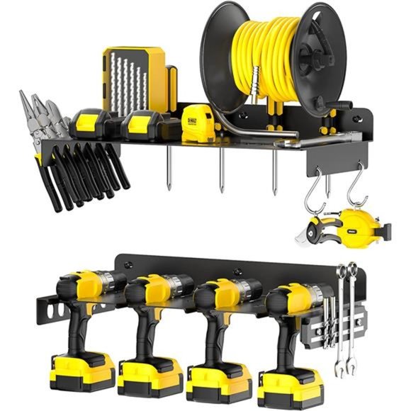 Wall Decor | Power Tool Storage Rack Amoowis Tool Organizer Metal Shelf ...